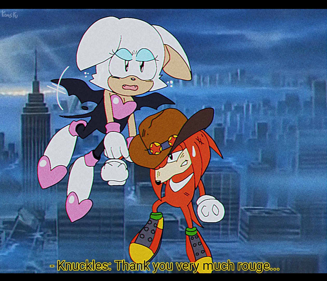 #6627 - safe, artist:koasku, sonic ova, knuckles the echidna, rouge the bat, sonic the ova ...