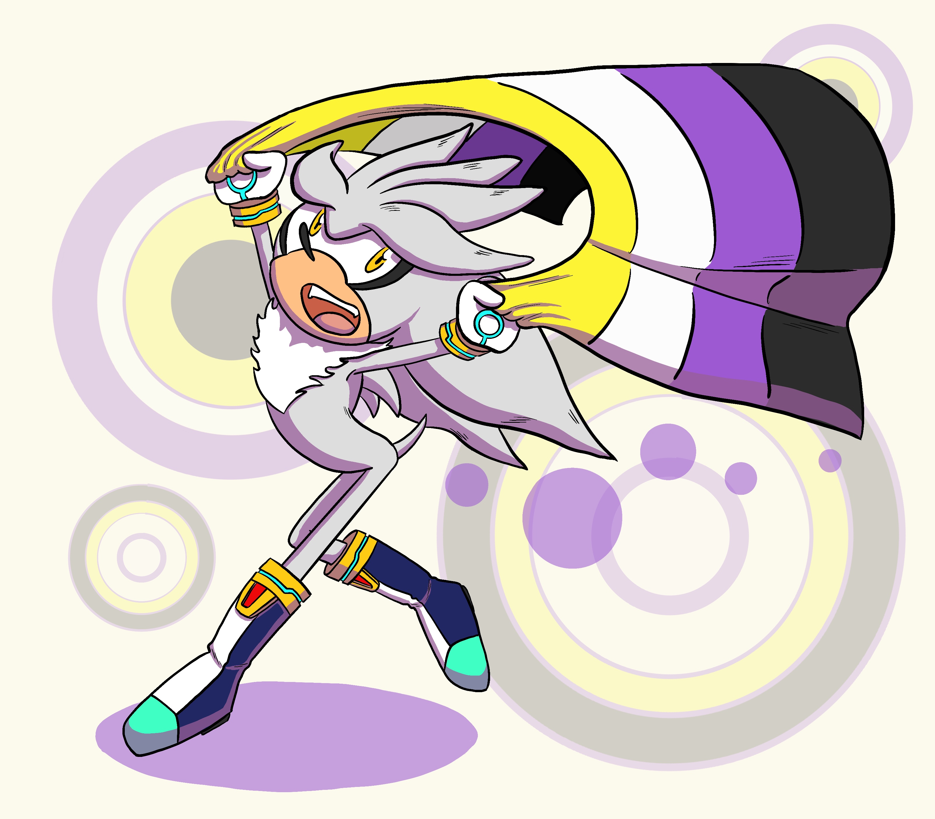 #7426 - safe, artist:mushroommantis, silver the hedgehog, hedgehog, 2022, abstract background ...