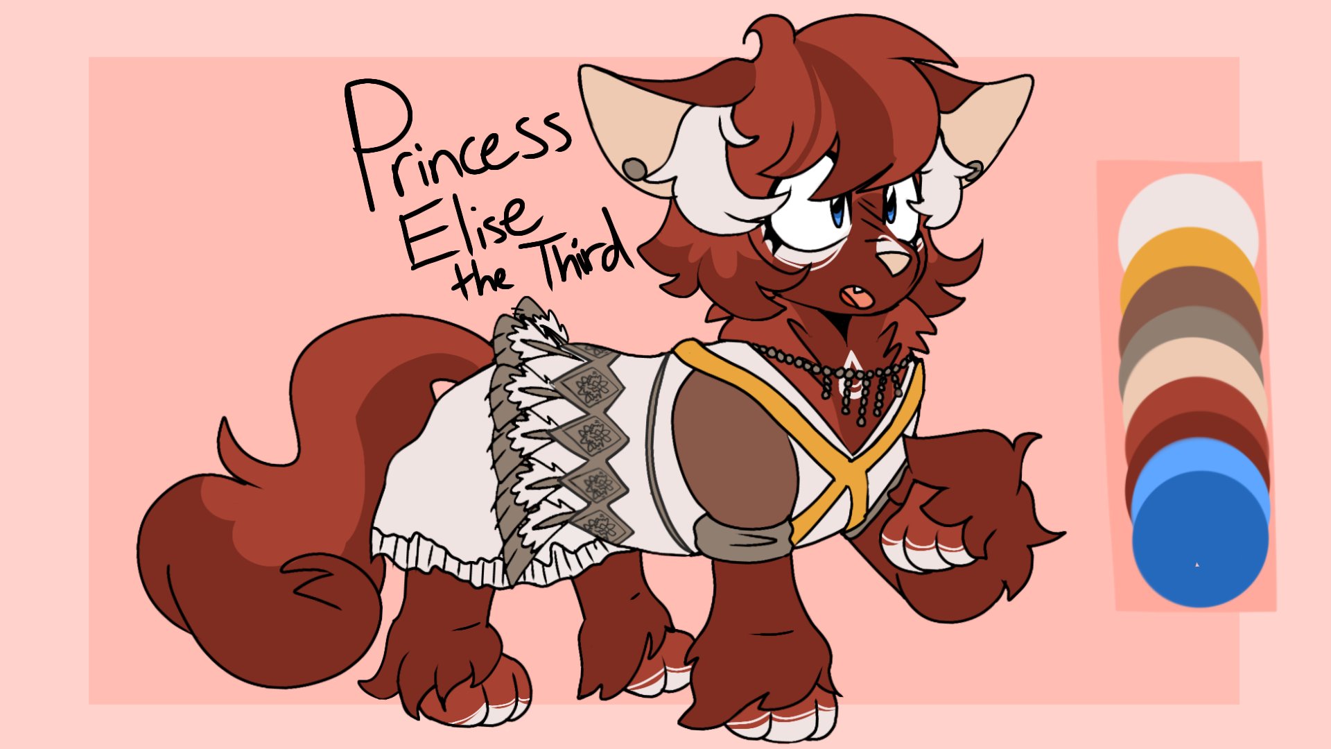 #11448 - safe, artist:guiltypandas, princess elise, abstract background, all fours, animalified ...