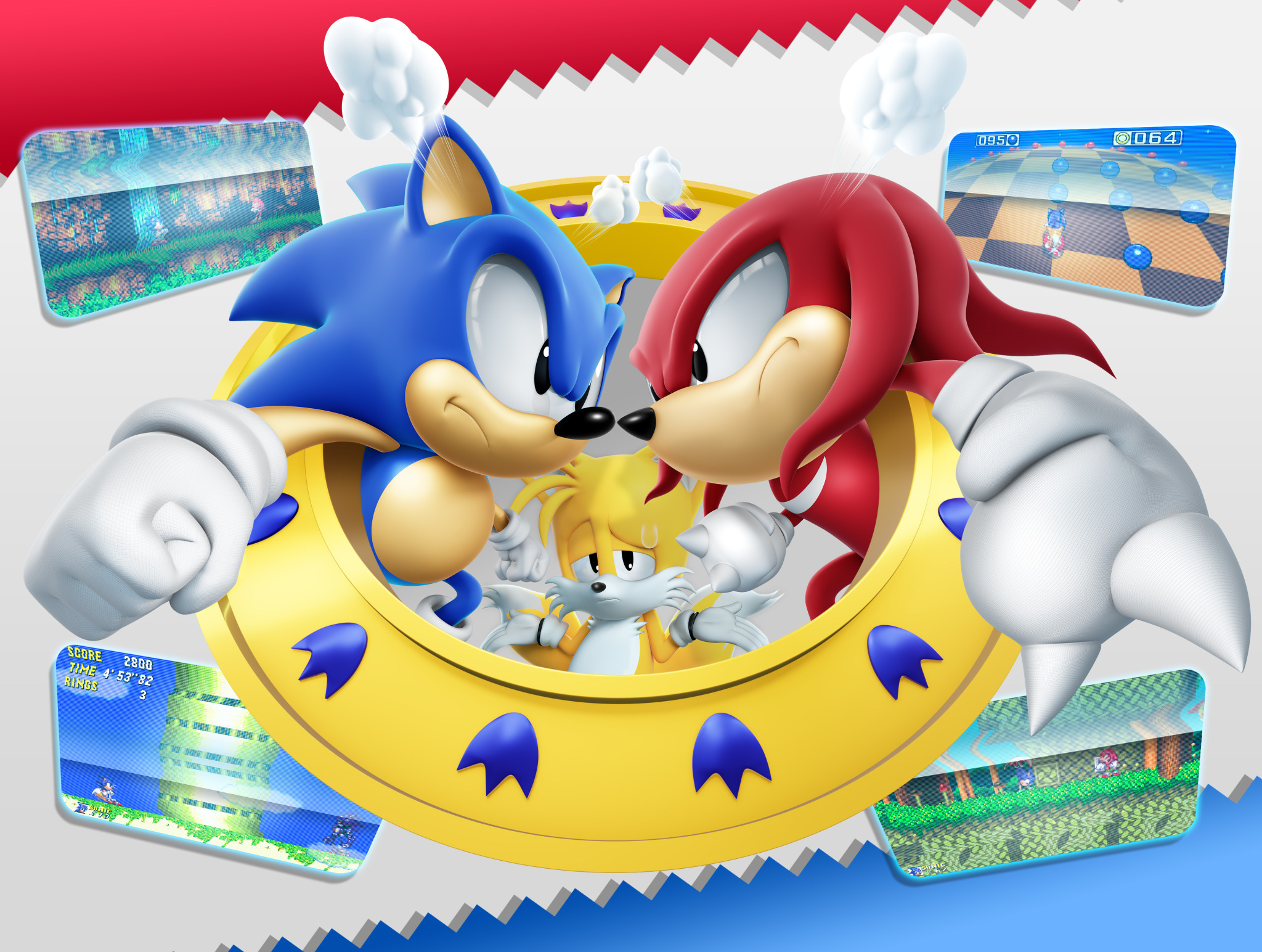 #14459 - safe, artist:pariah3d, knuckles the echidna, miles "tails" prower, sonic the hedgehog ...