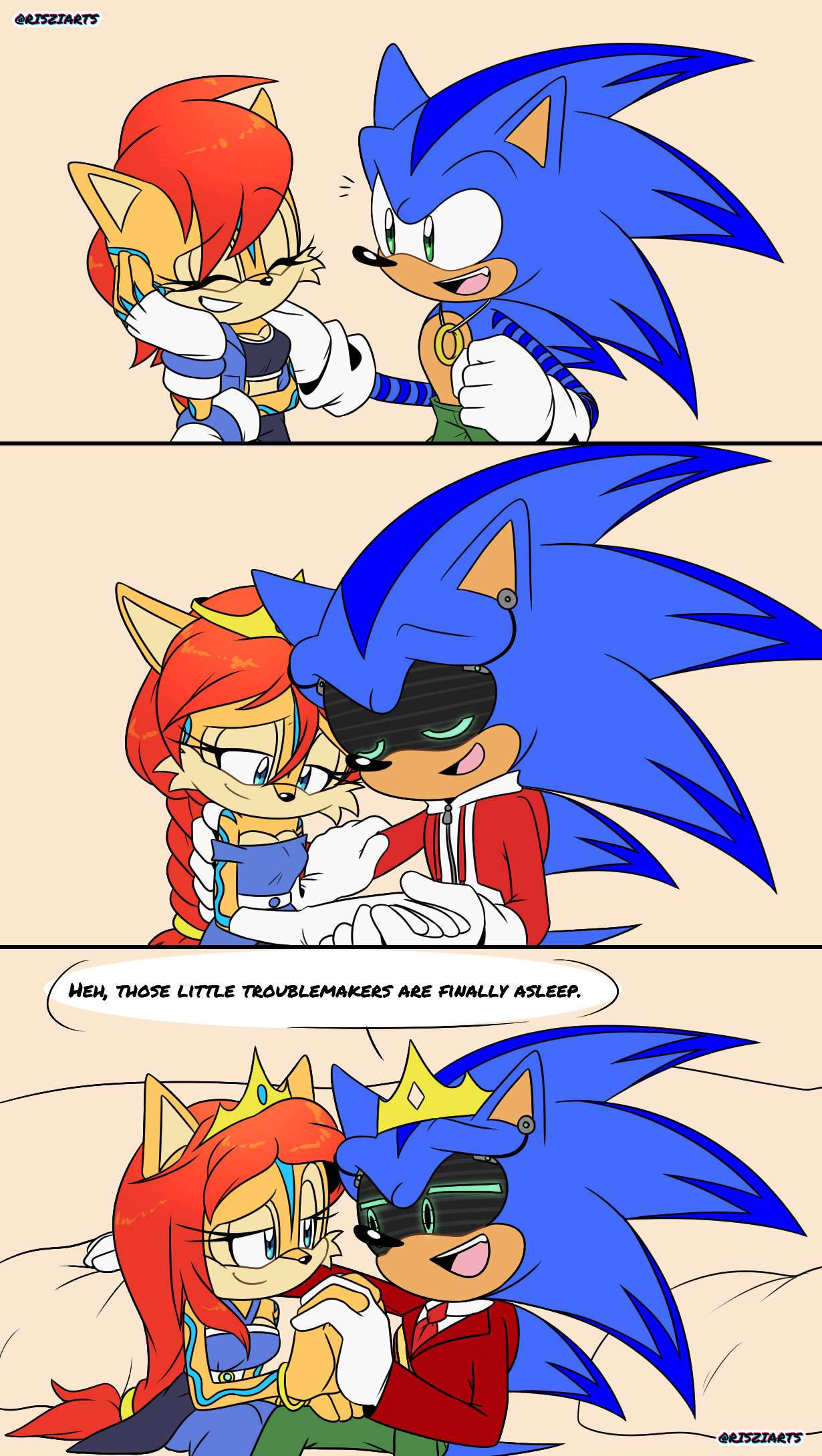 #18343 - safe, artist:risziarts, sally acorn, sonic the hedgehog, chipmunk, hedgehog, 25/30 ...