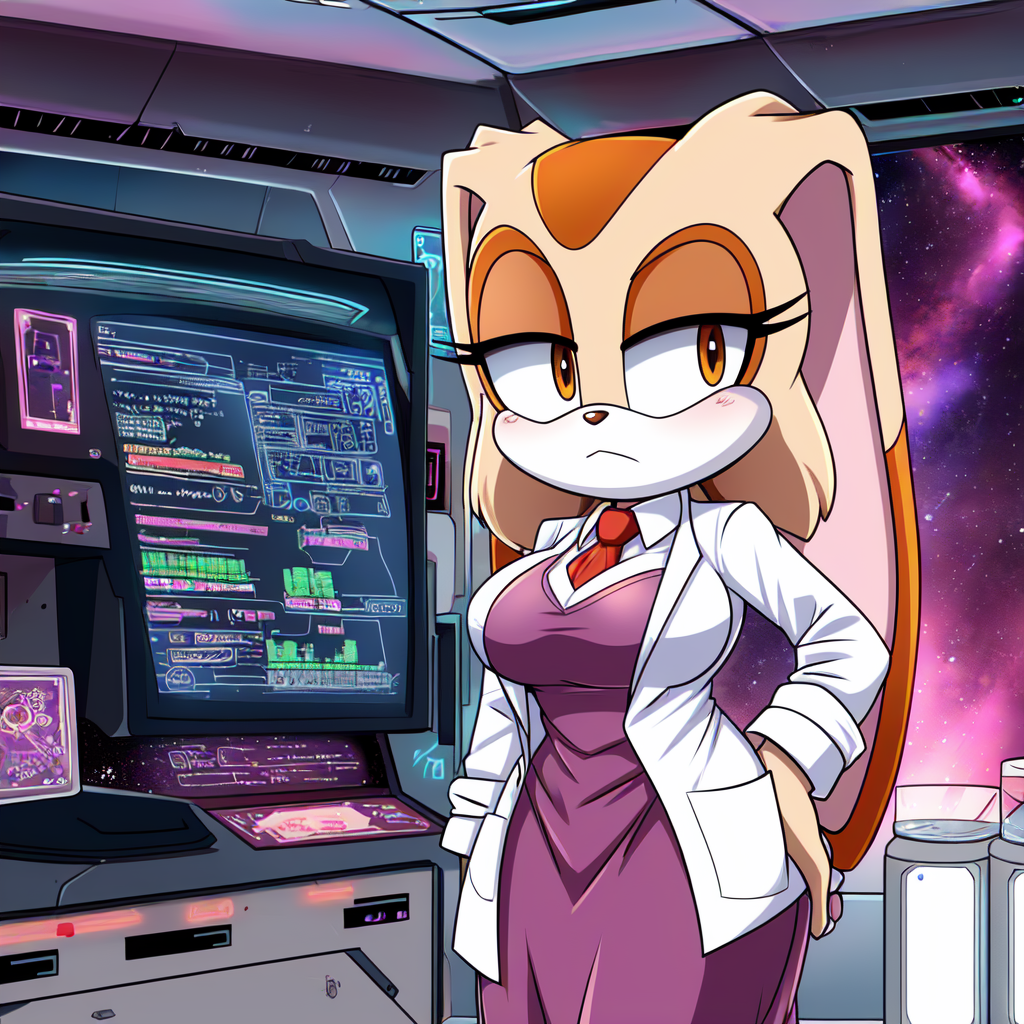 #19431 - safe, ai art, artist:mobians.ai, cream the rabbit, 2024, abstract background, aged up ...