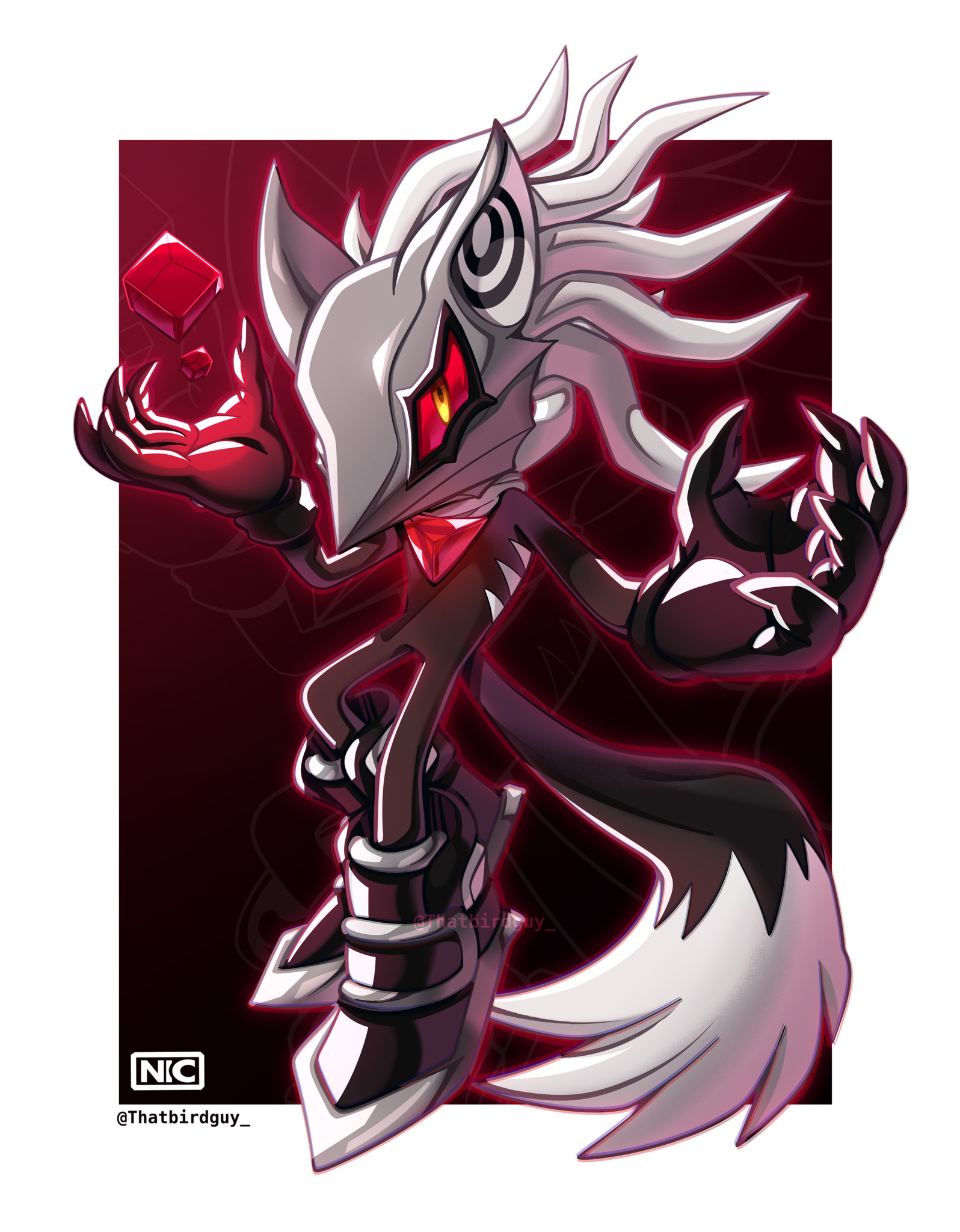 #32021 - safe, artist:thatbirdguy_, infinite the jackal, 2025, abstract background, cube, flying ...