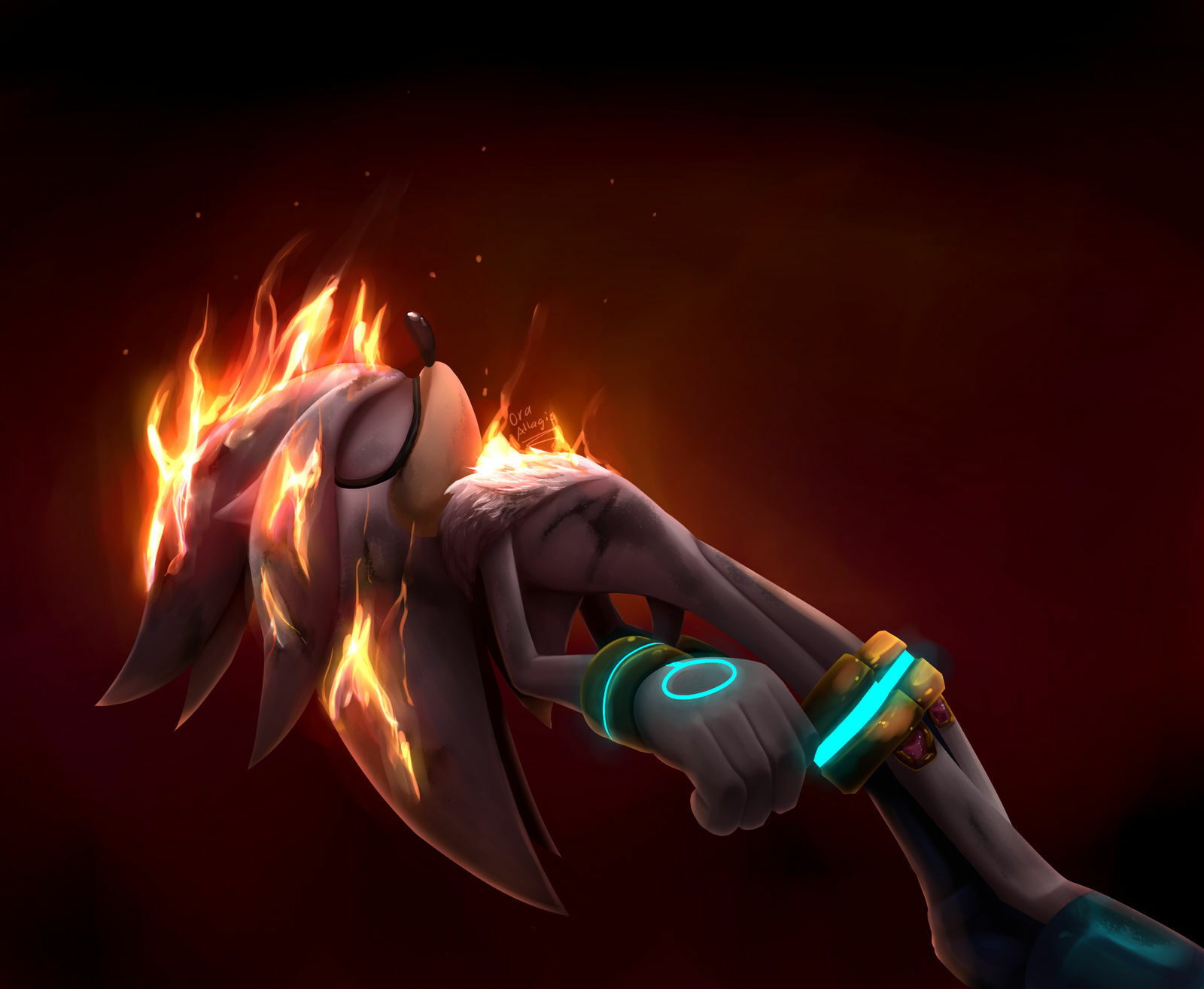 #35047 - safe, artist:ora-ivory, silver the hedgehog, hedgehog, 2019, burning, eyes closed, fire ...