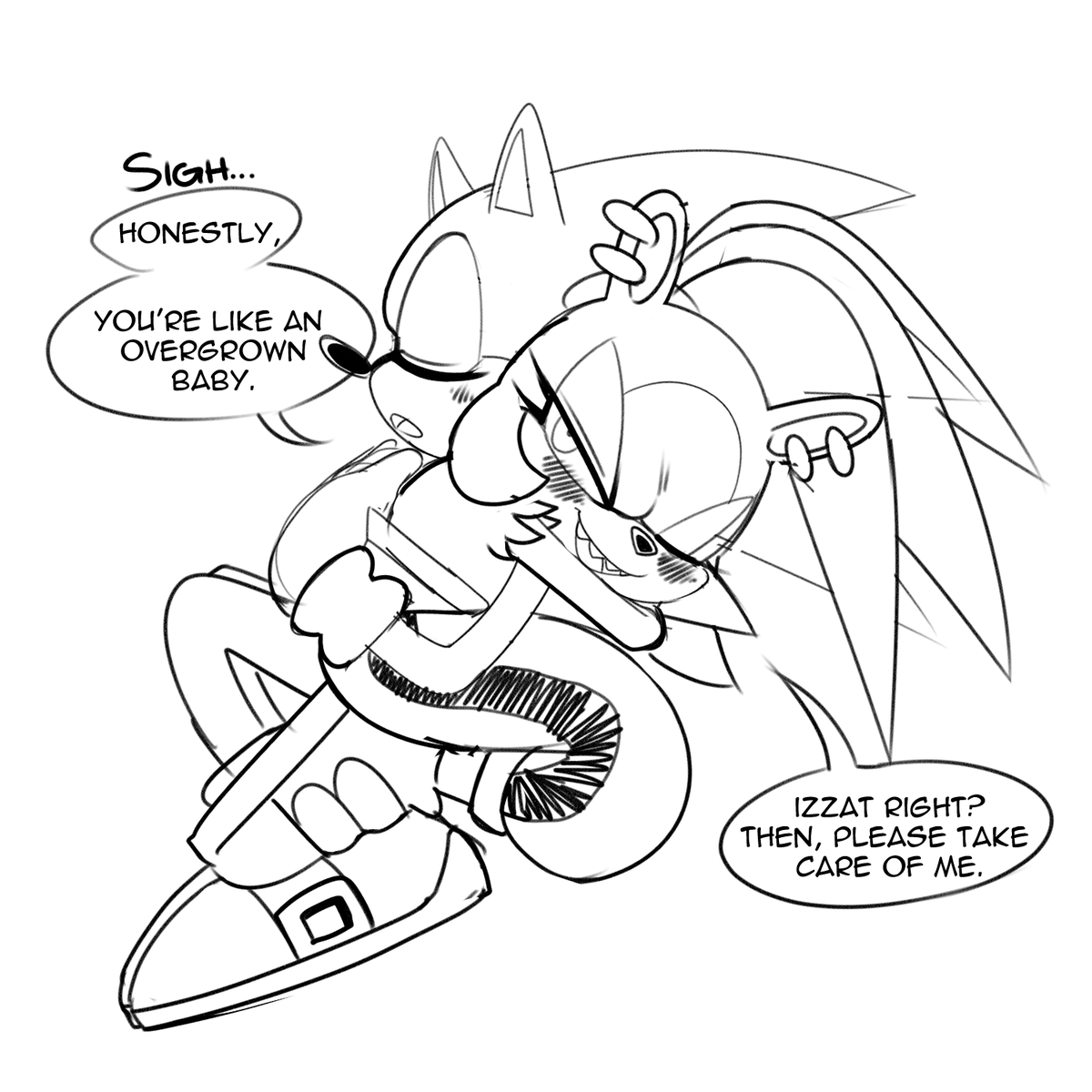 4931 Safe Artistmaniacxvii Sonic The Hedgehog Surge The Tenrec Blushing Holding Each