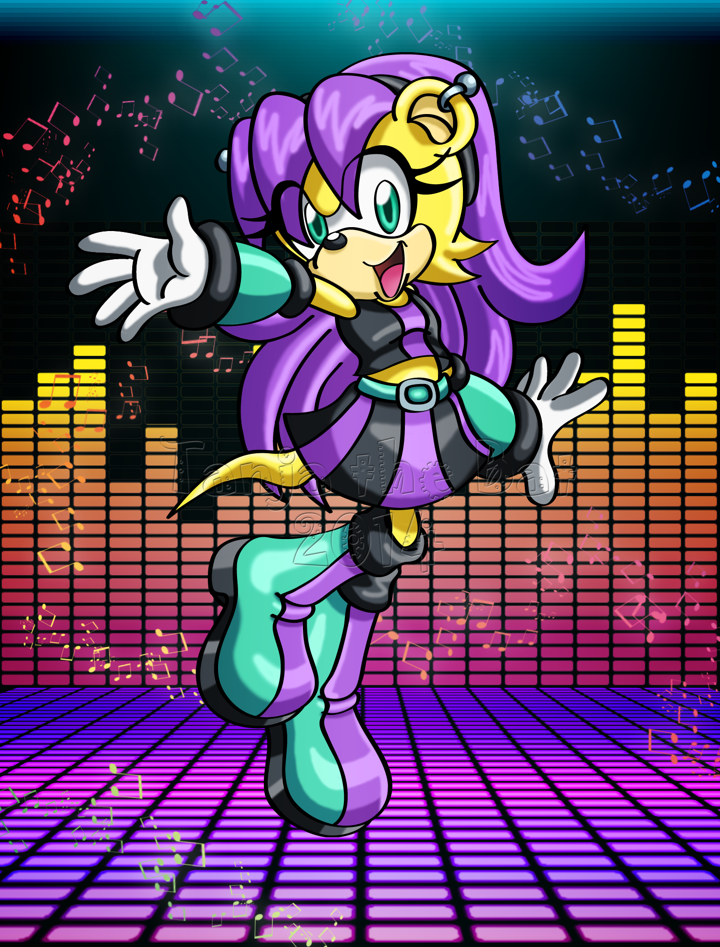 #5413 - safe, artist:bellseashell, mina mongoose, earring, eyes clipping through hair, looking ...