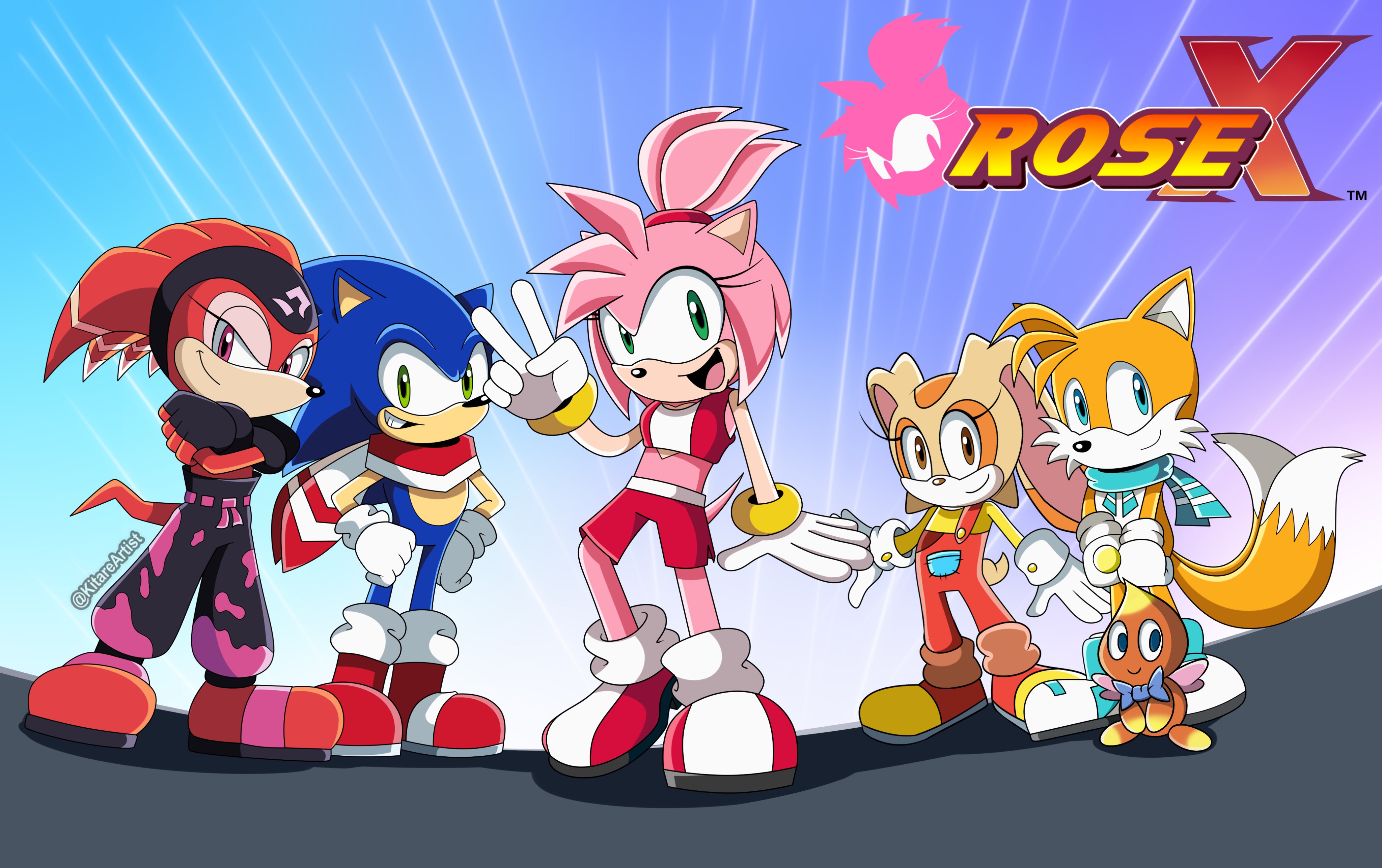 #5449 - safe, artist:kitareartist, amy rose, chocola (chao), cream the ...