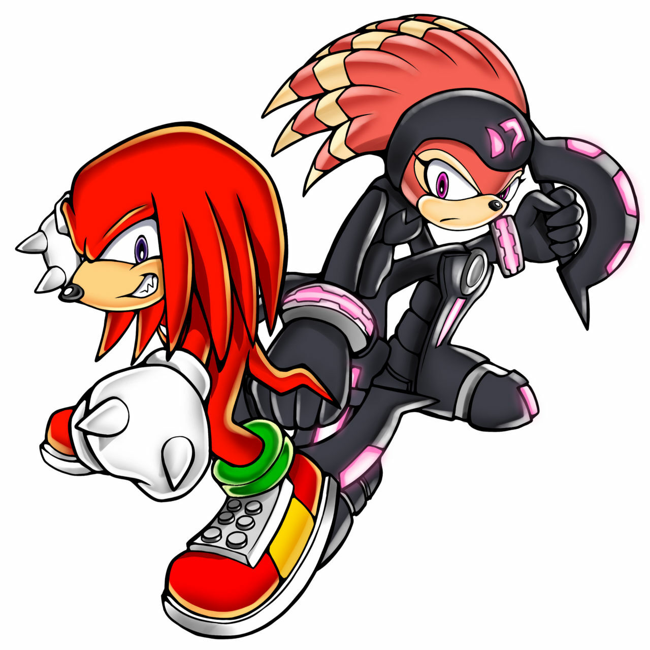 #5863 - safe, artist:sjg12, knuckles the echidna, shade the echidna ...