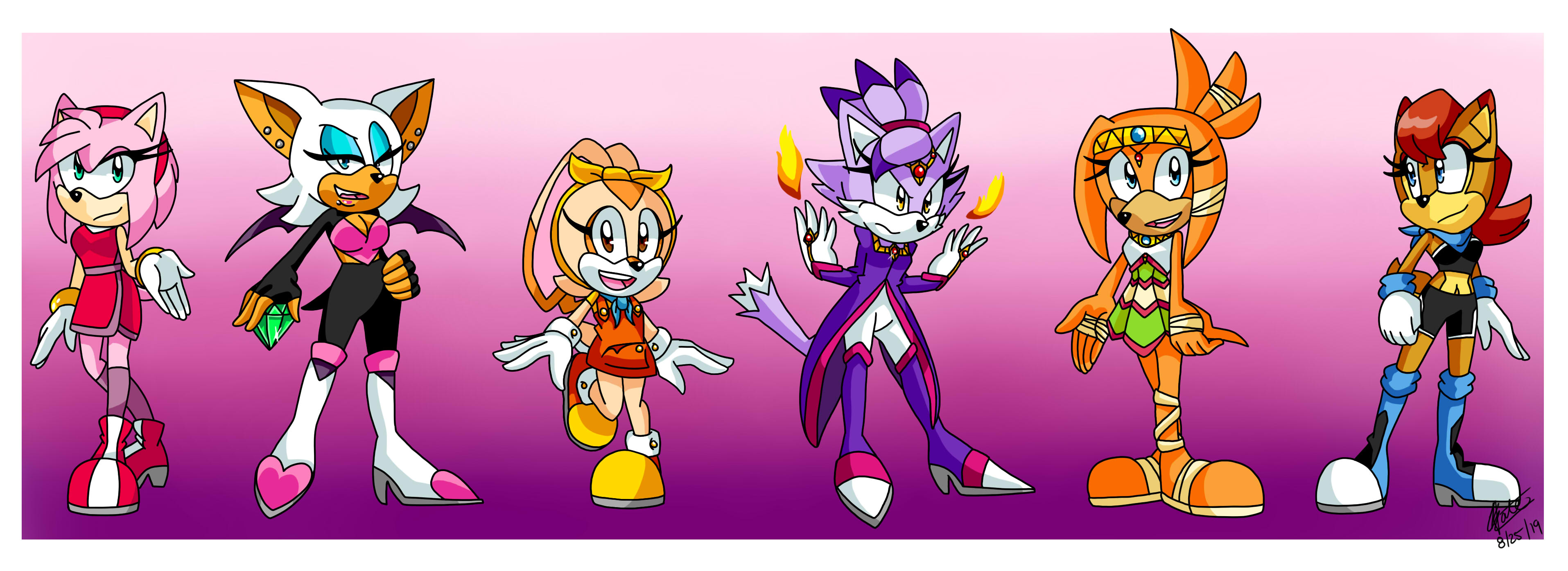 6454 Safe Artistkatesempai46 Amy Rose Blaze The Cat Cream The Rabbit Rouge The Bat