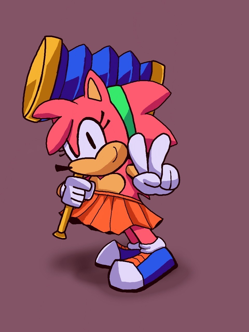 #16456 - safe, artist:skeletonpendeja, amy rose, eyelashes, female, holding something, looking ...