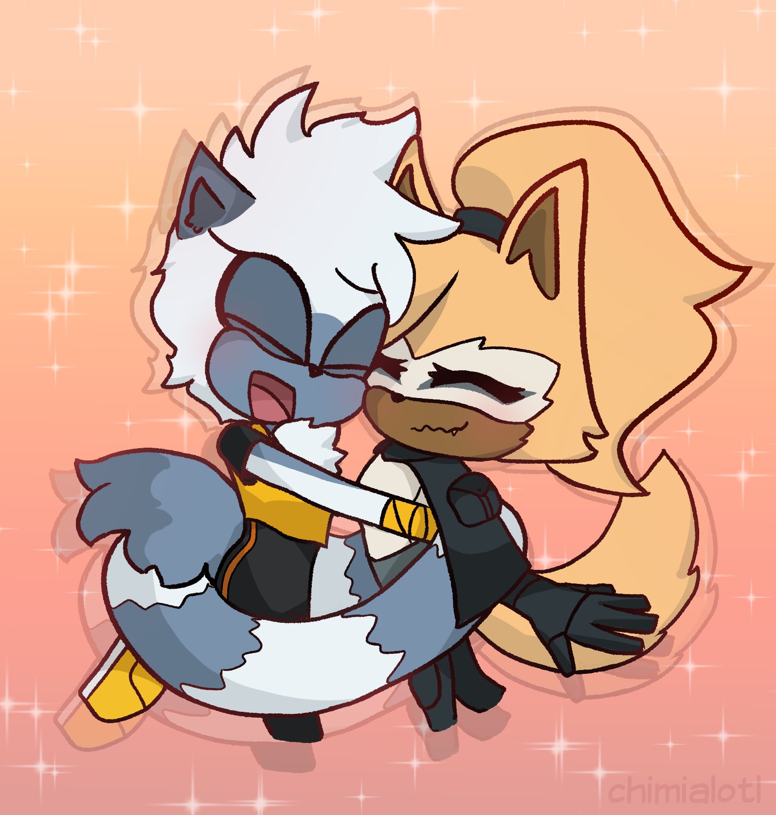 13772 Safe Artistchimialotl Tangle The Lemur Whisper The Wolf 2023 Blushing Duo Eyes