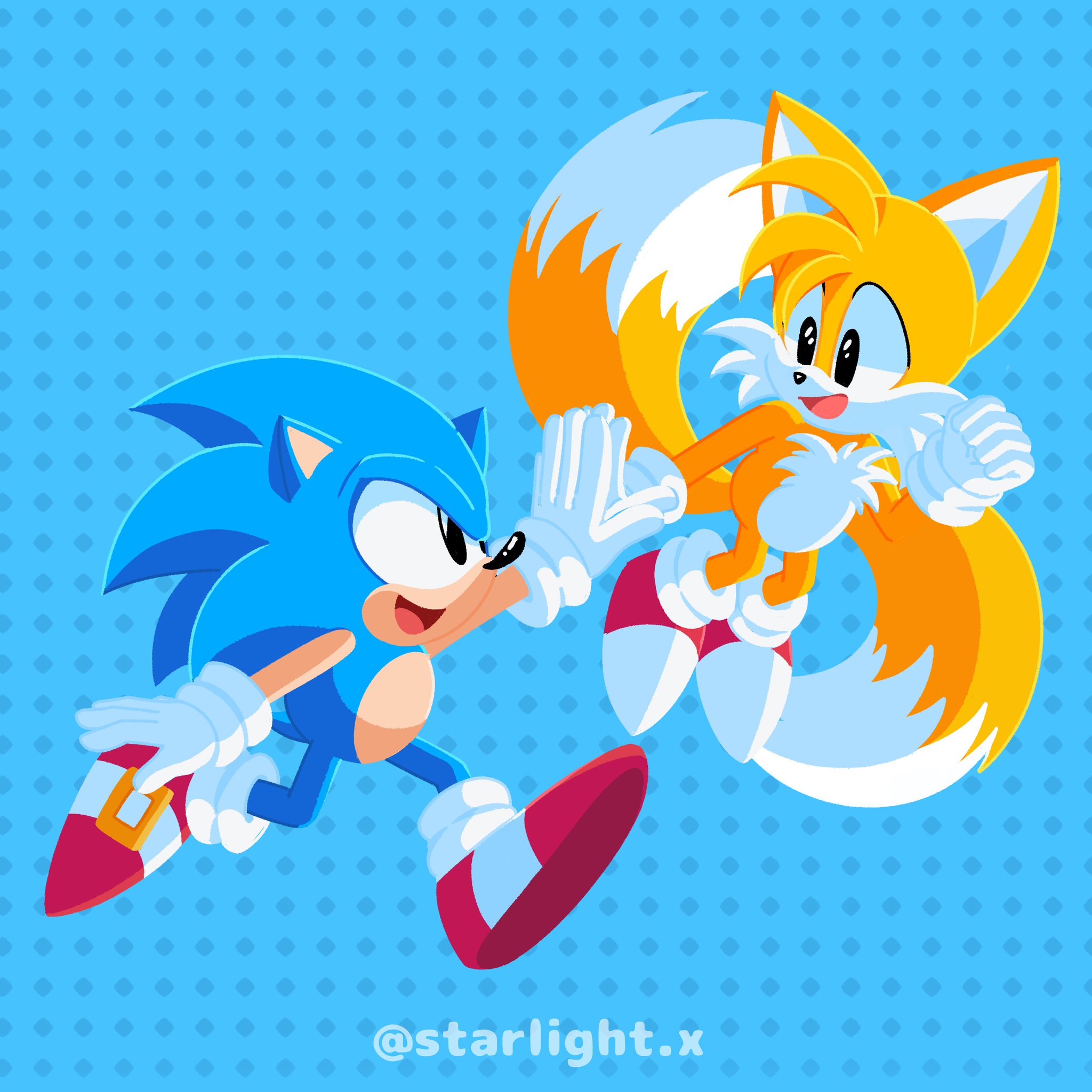 #15036 - safe, artist:starlightabx, miles "tails" prower, sonic the hedgehog, sonic superstars ...