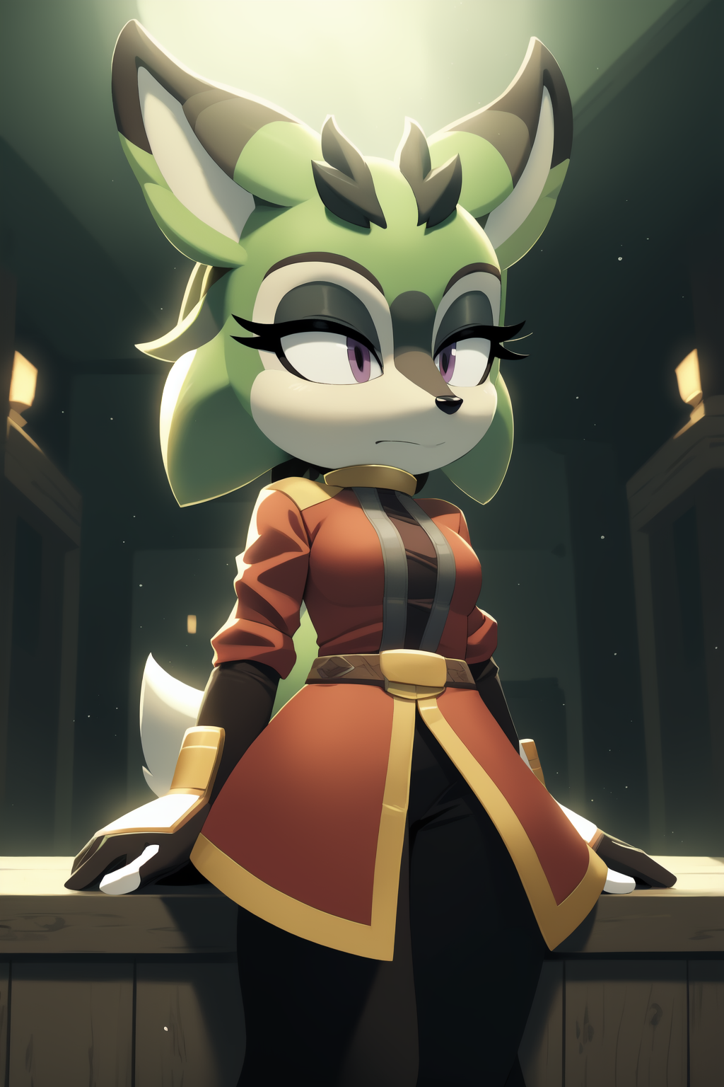 #19416 - safe, ai art, artist:mobians.ai, clove the pronghorn, 2024, abstract background, female ...