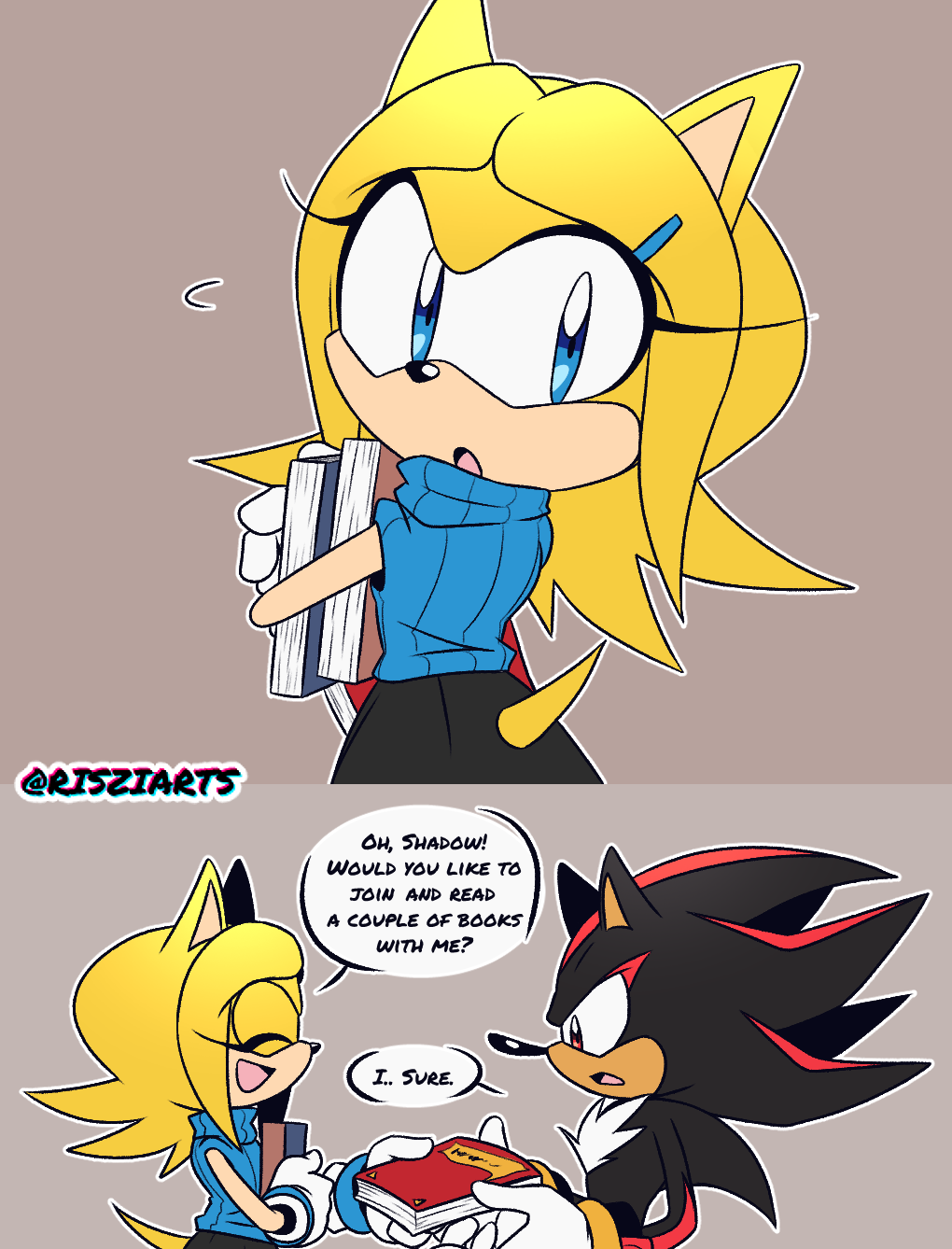 #27038 - safe, artist:artsriszi, artist:risziarts, maria robotnik, shadow the hedgehog, oc, oc ...