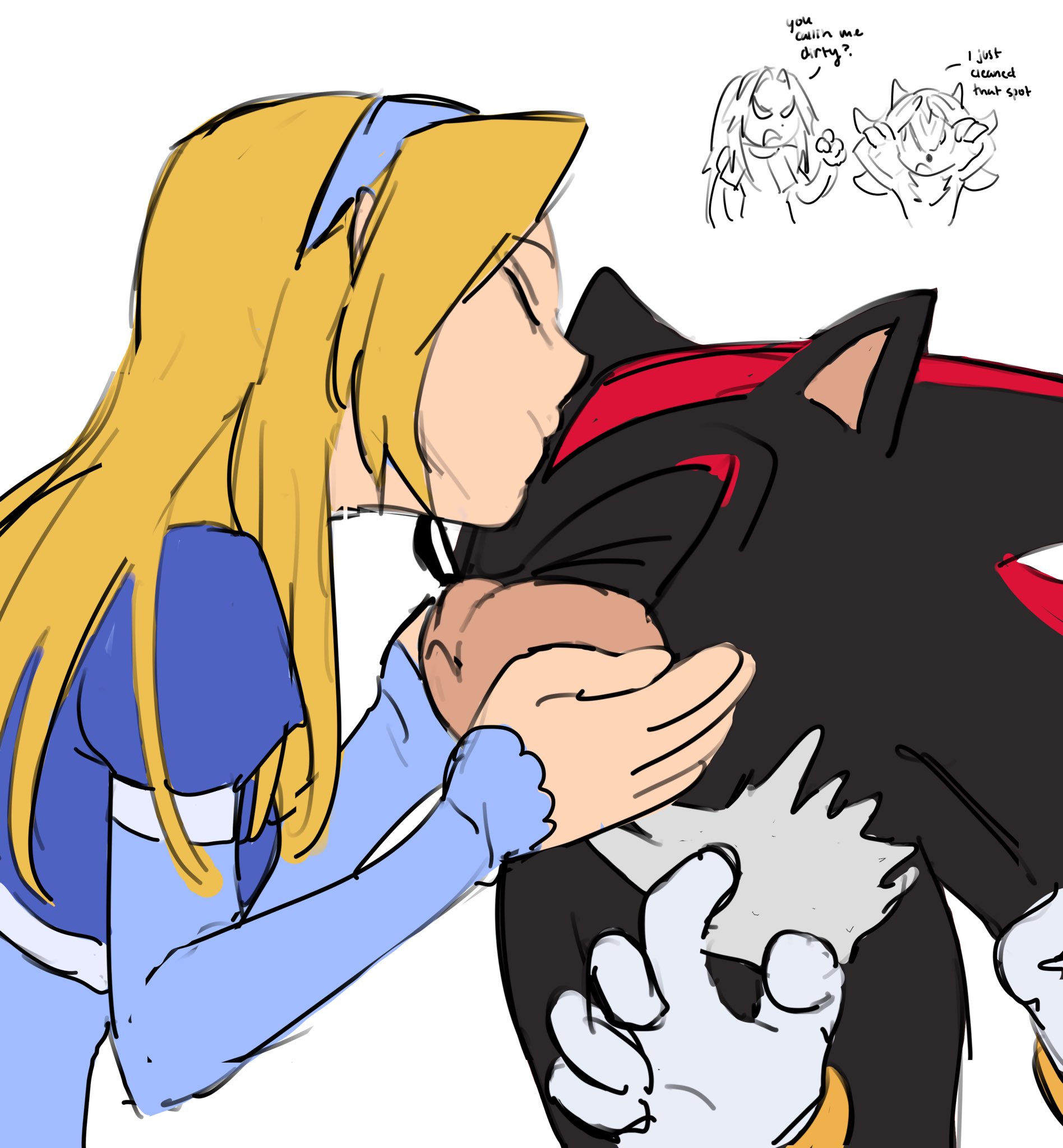 #30604 - safe, artist:hanibananeez, maria robotnik, shadow the hedgehog, human, 2025,