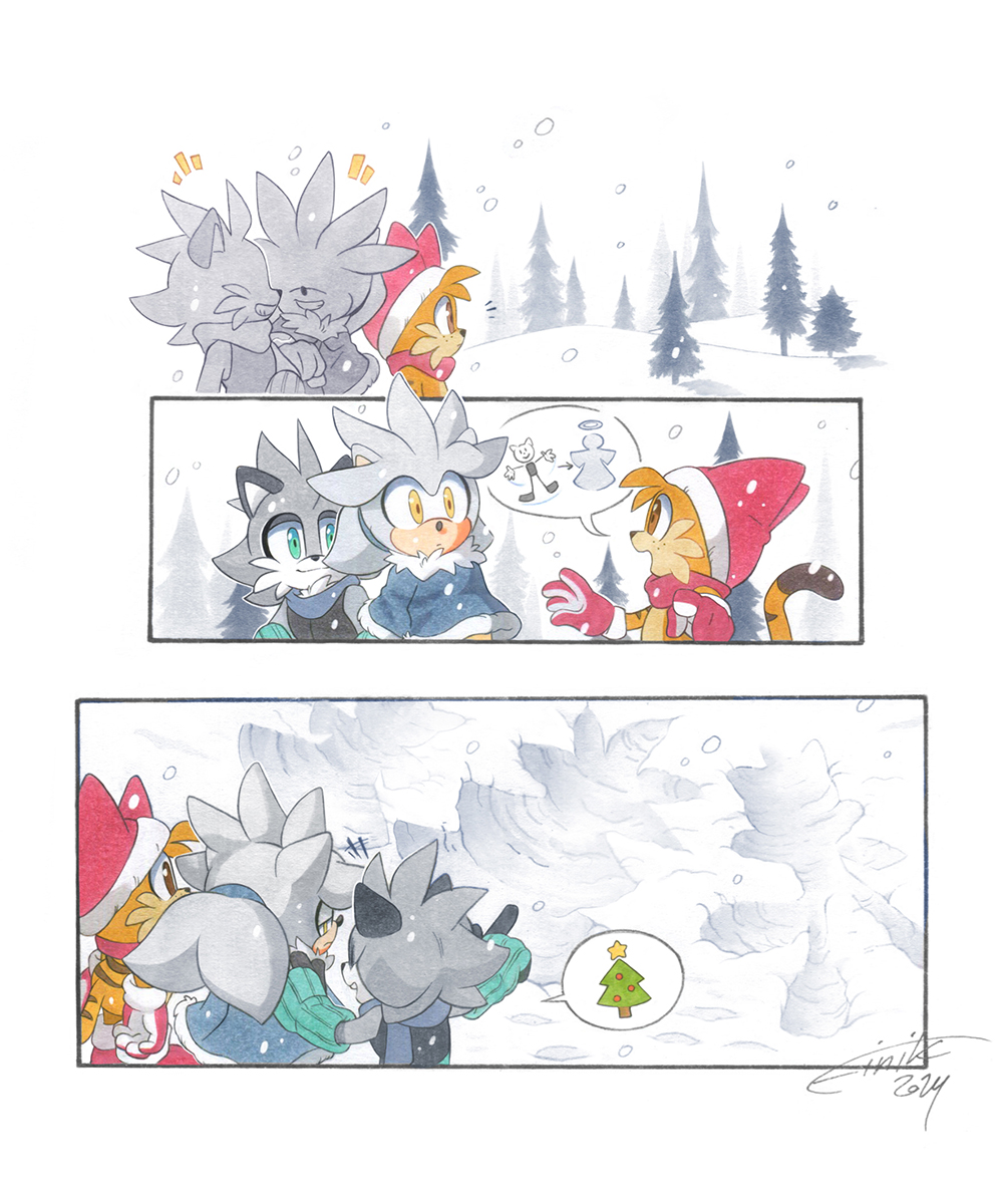 #30769 - safe, artist:finikart, silver the hedgehog, oc, oc:stripes the raccoon, hedgehog, lynx ...