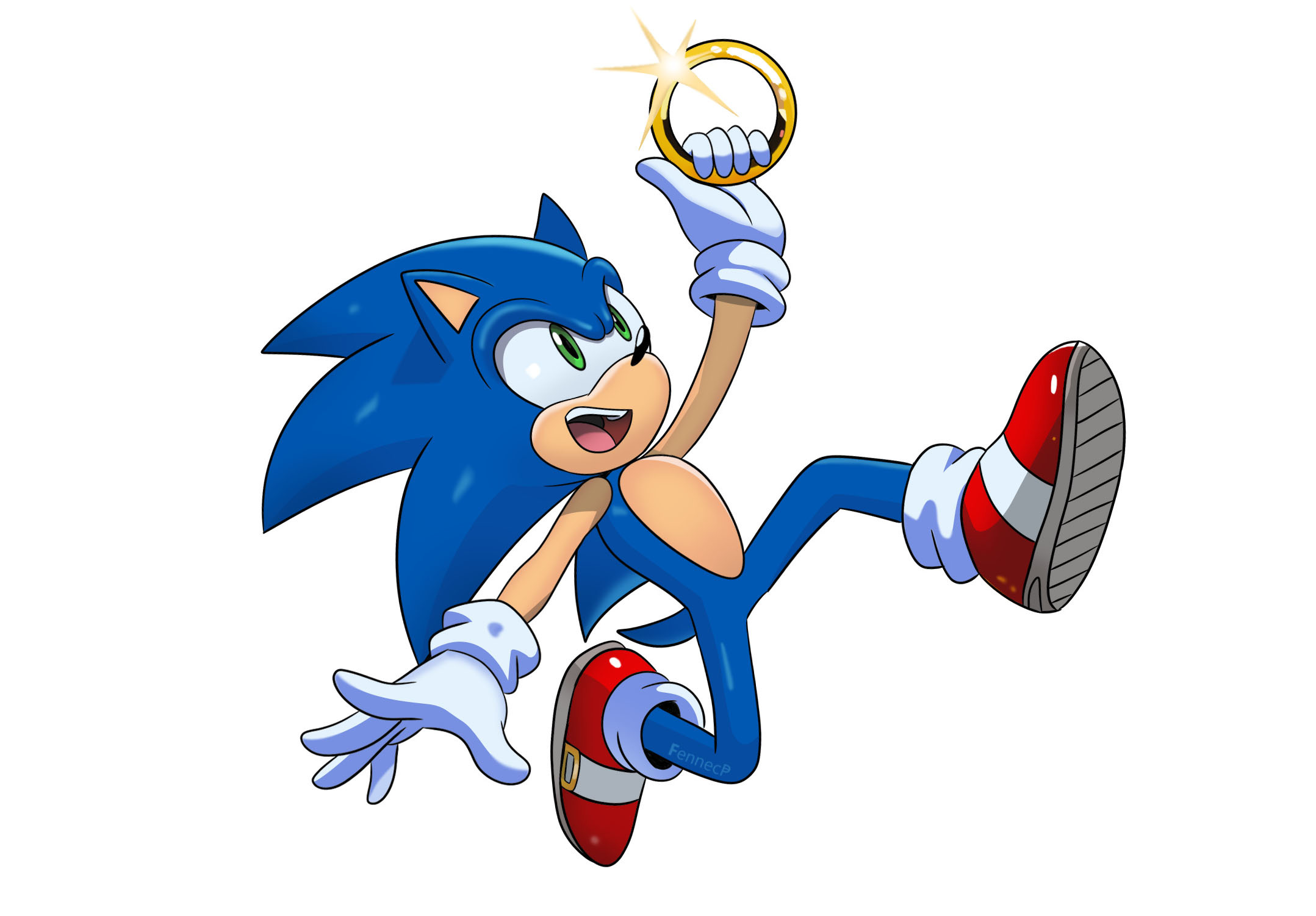 #32655 - safe, artist:fennecp, sonic the hedgehog, 2025, holding something, looking up, mid-air ...