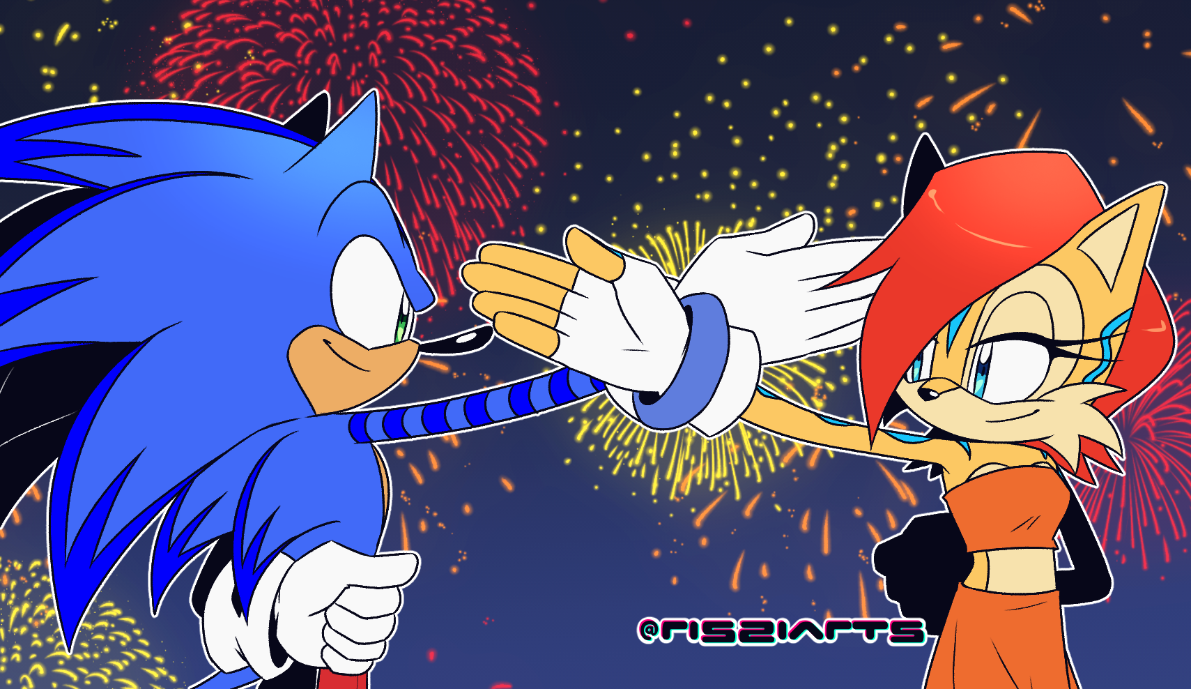 #32902 - safe, artist:risziarts, sally acorn, sonic the hedgehog, chipmunk, hedgehog, alternate ...