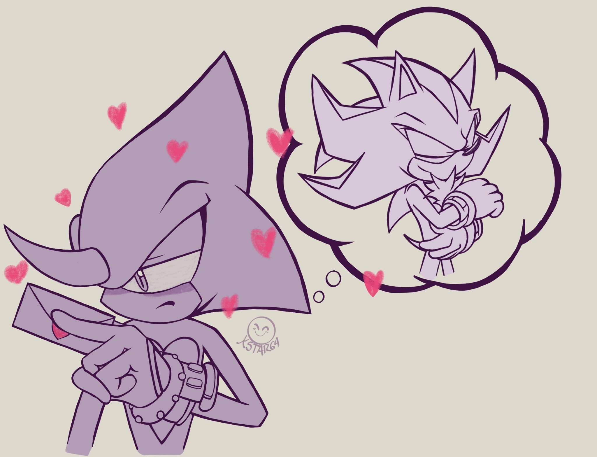 #33582 - safe, artist:kirby64star, espio the chameleon, shadow the hedgehog, blushing, crush ...