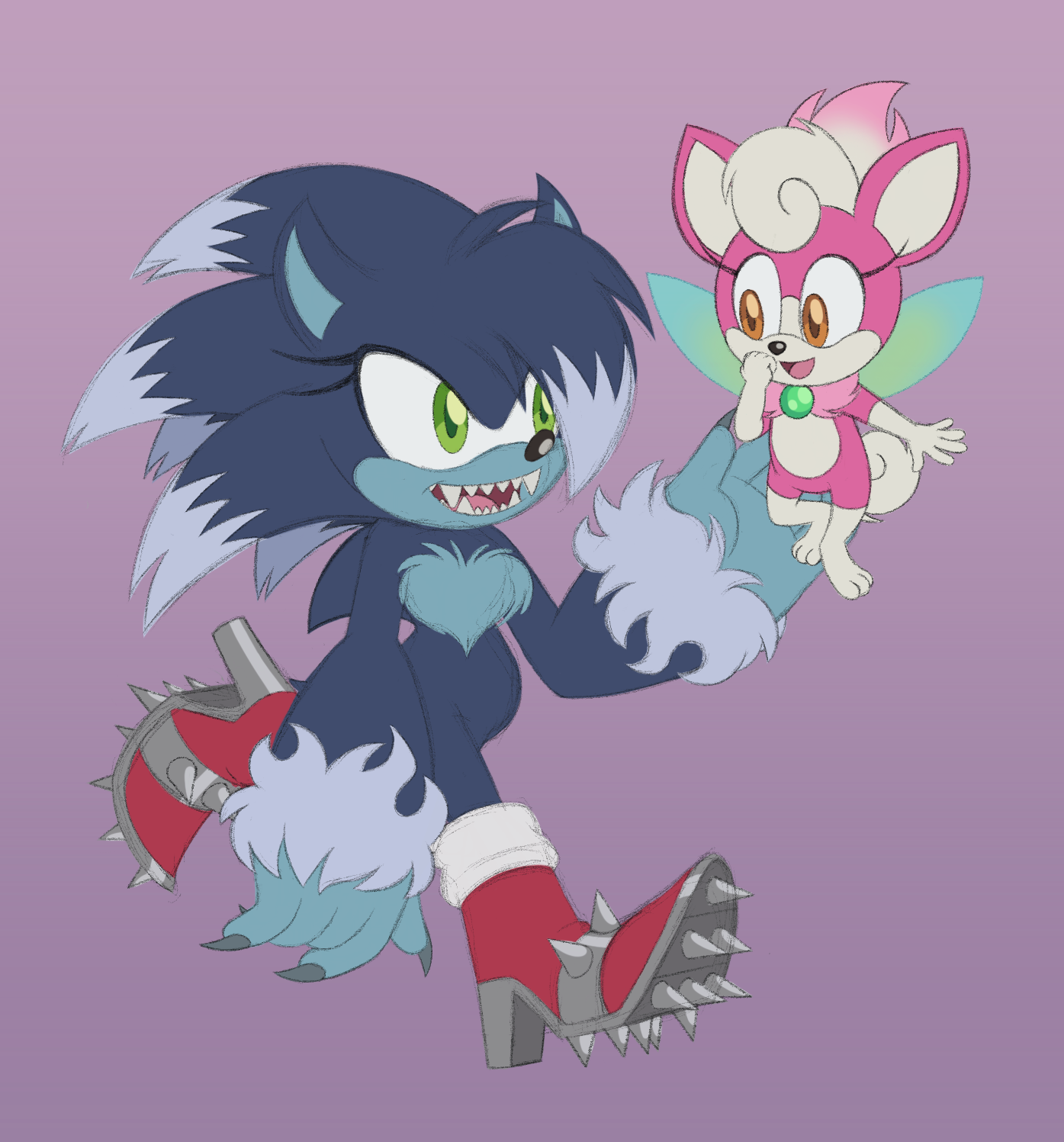 #34276 - safe, artist:itoruna-the-platypus, chip, sonic the hedgehog, sonic unleashed, 2025, duo ...