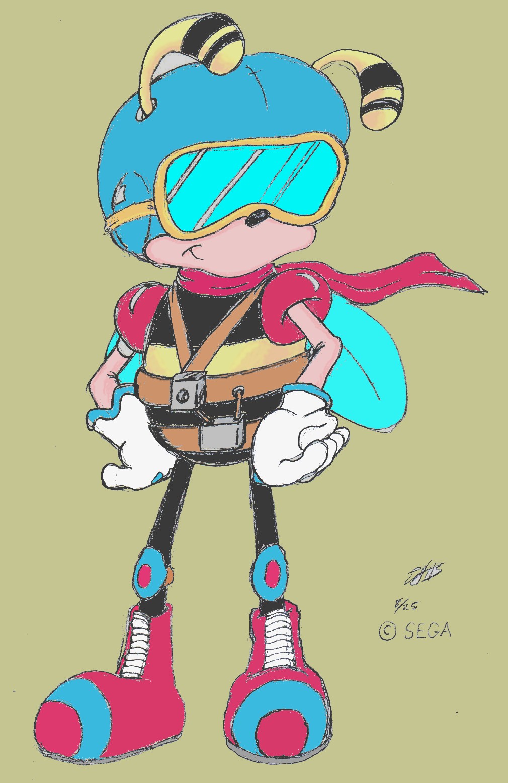 #35136 - safe, artist:ssprojects, bee, 2012, belt, boots, goggles, hands on hips, harness ...