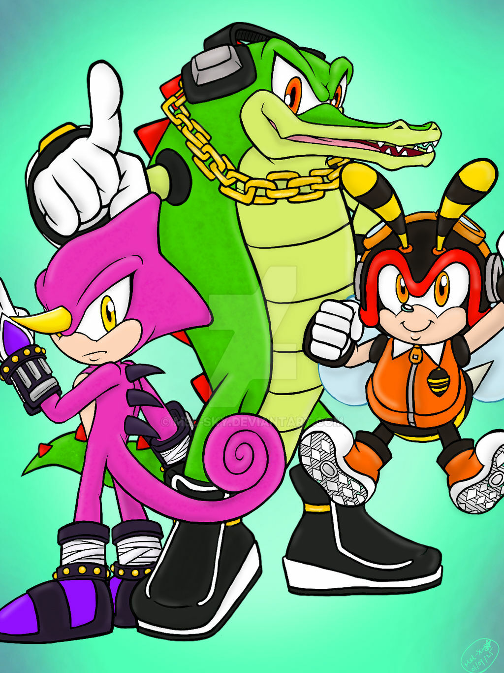 36667 Safe Artist mel sky Charmy Bee Espio The Chameleon Vector 36667-safe-artist-mel-sky-charmy-bee-espio-the-chameleon-vector