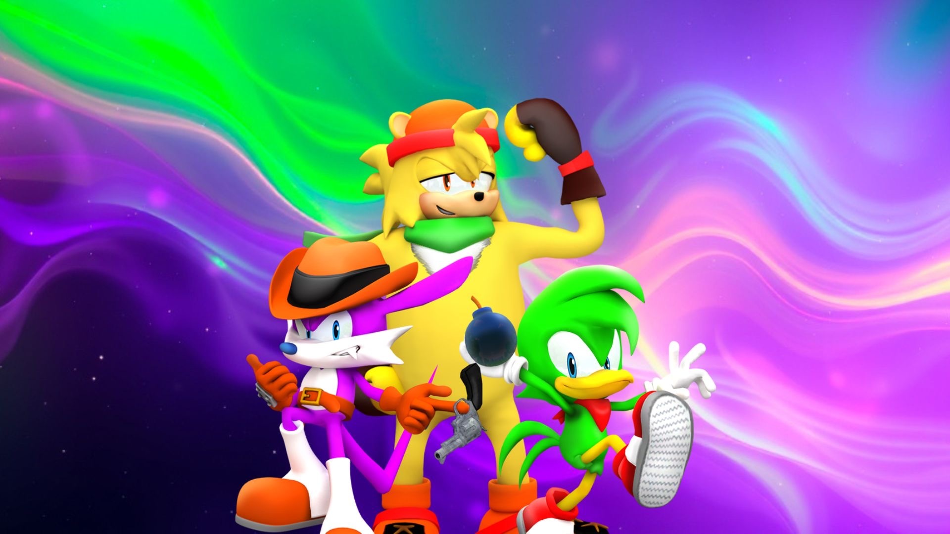 #37400 - safe, artist:soniclover82, bark the polar bear, bean the dynamite, nack the weasel ...